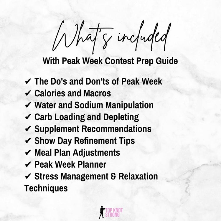 Peak Week Contest Prep Guide – Top Knot Strong