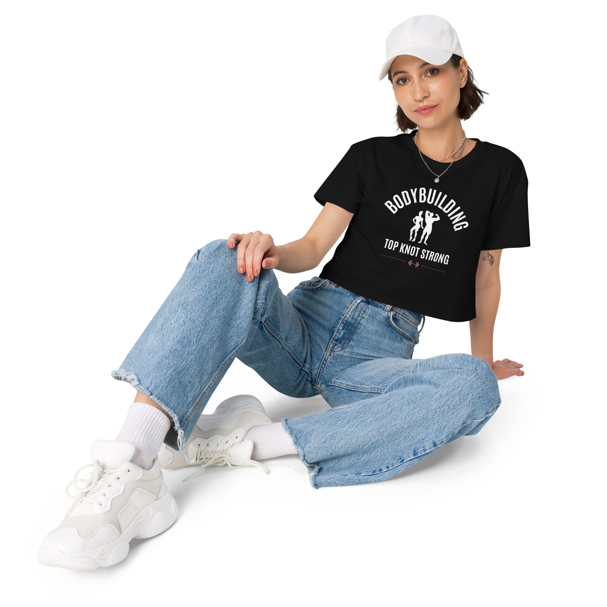 Bodybuilding Top Knot Strong Women’s crop top